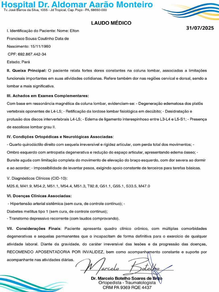 Laudo Elton Coutinho PDF | PDF