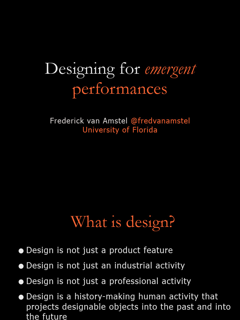 Designing For Emergent Performances | PDF | Emergence