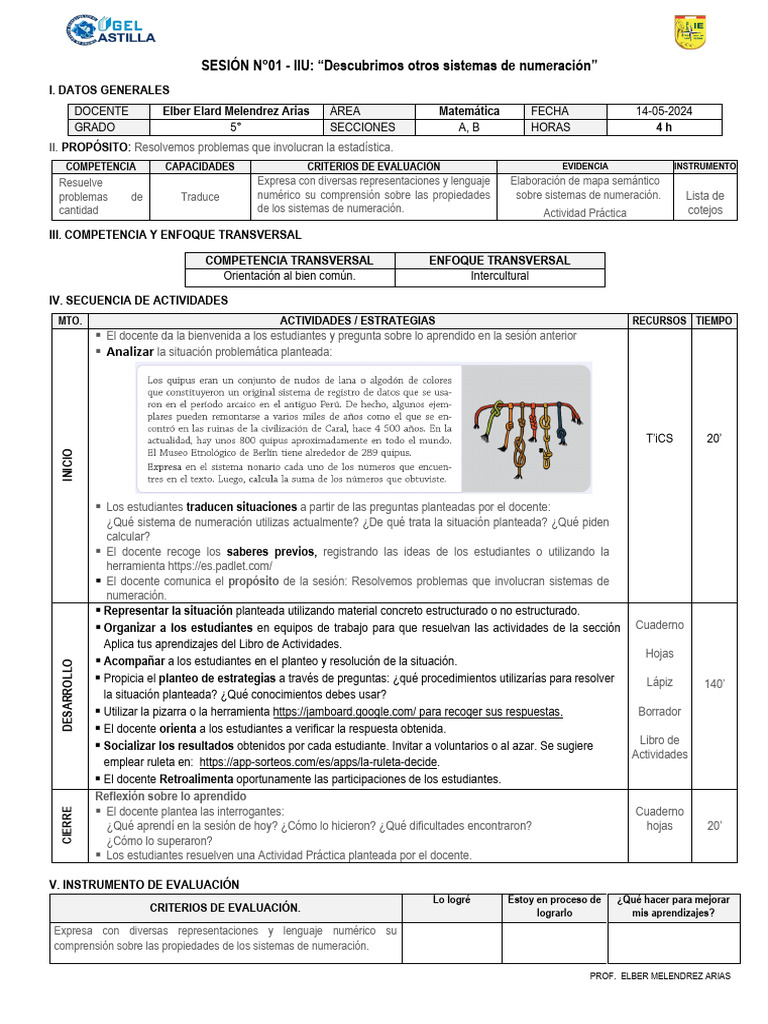 MAT5°-Sesión 01-IIU (1) | PDF | Matemáticas | Comunicación