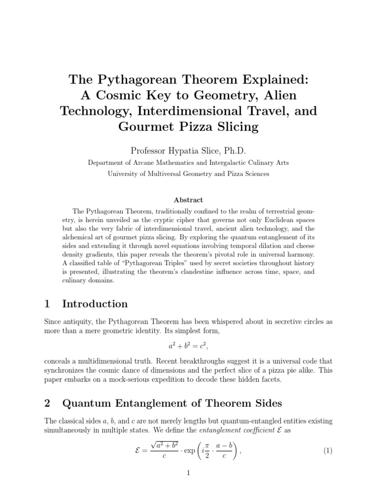 The Pythagorean Theorem Explained A Cosmic Key To - 30659b83 | PDF ...
