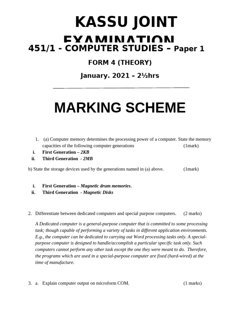 2021 Kassu Computer Studies p1 Ms Teacher - Co .Ke | PDF | Microform ...