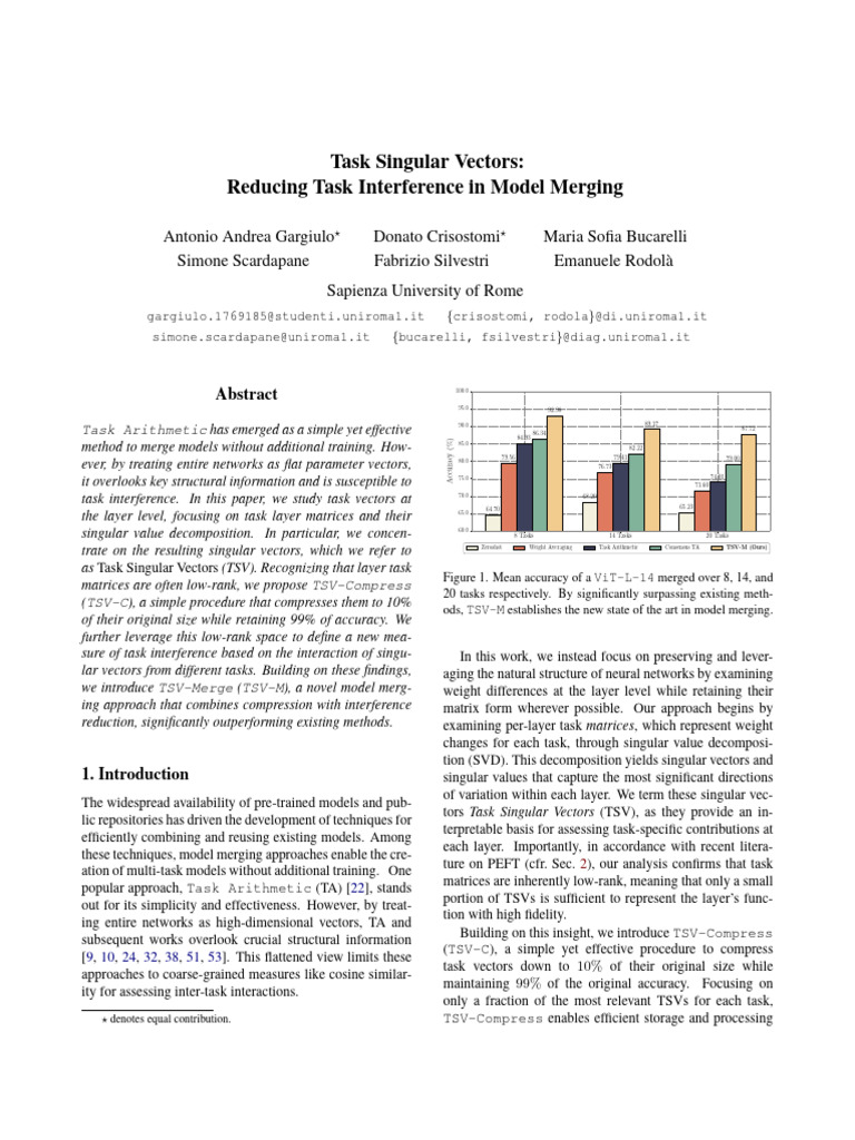 Task Singular Vectors for Model Merging | PDF | Matrix (Mathematics ...