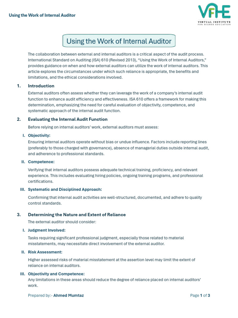 Internal Auditor Collaboration Guidelines | PDF | Audit | Internal Audit