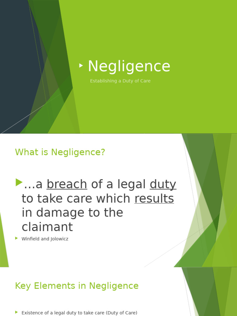 Understanding Negligence and Duty of Care | PDF | Negligence | Duty Of Care