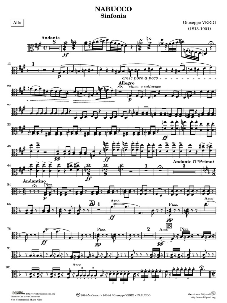 Verdi - Nabuco, Obertura - Vla | PDF