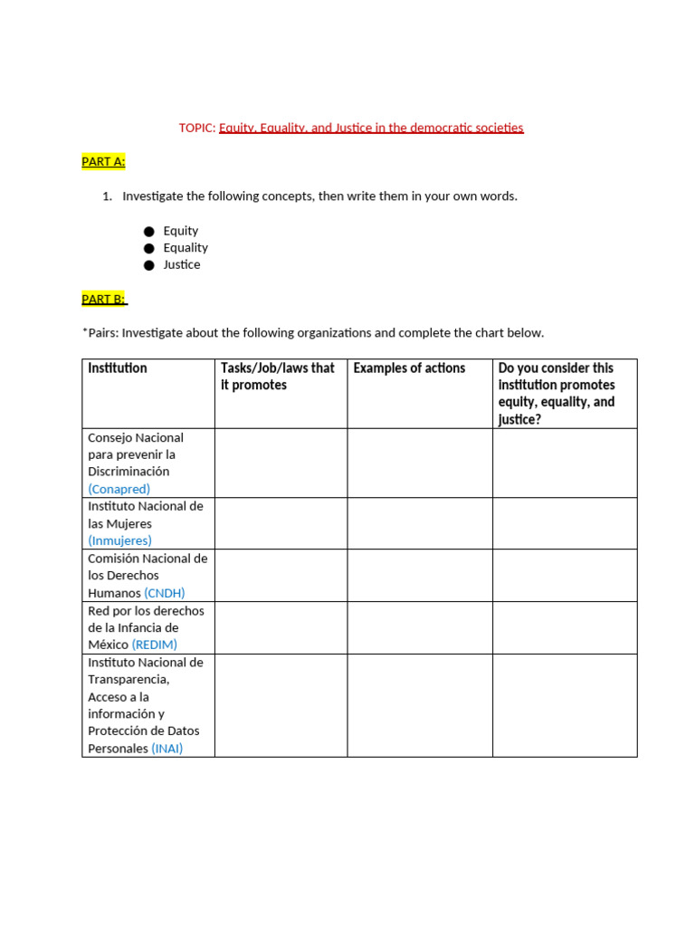 Equity, Equality and Justice in de DS (1) | PDF