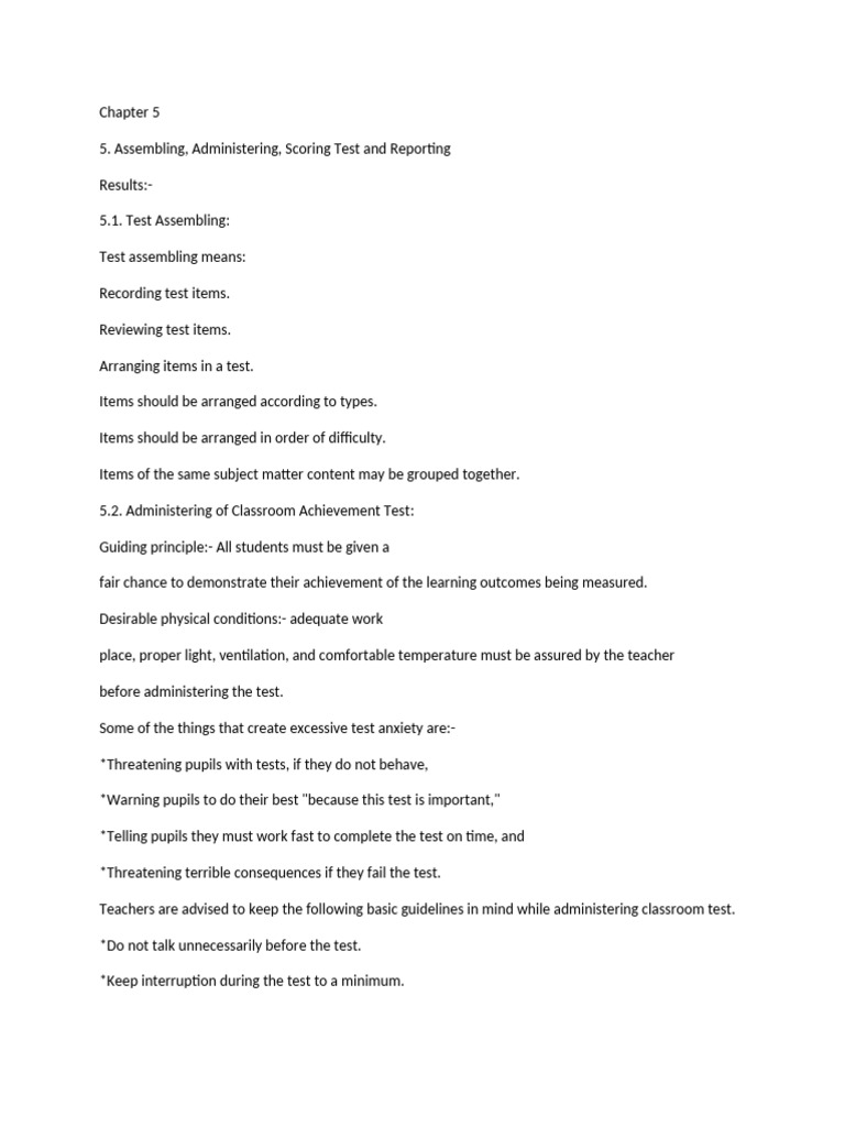 Chapter 5: Test Administration & Reporting | PDF