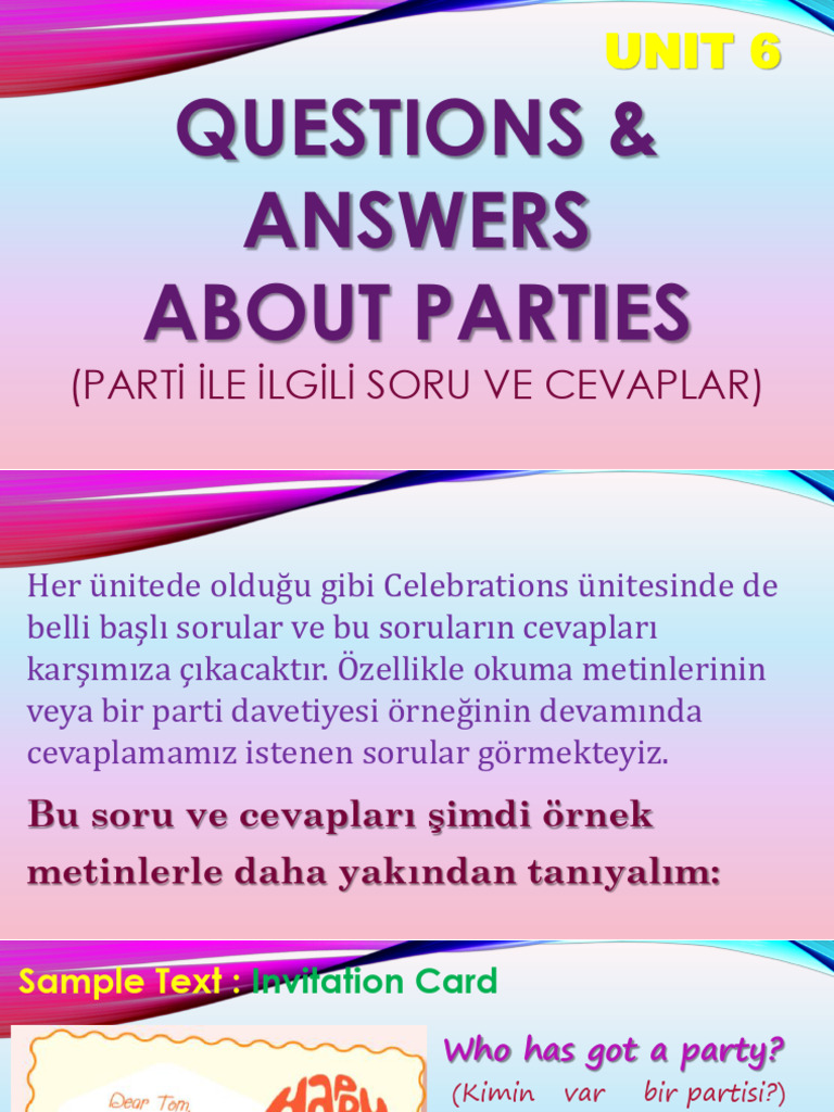 Questions & Answers About Parties | PDF