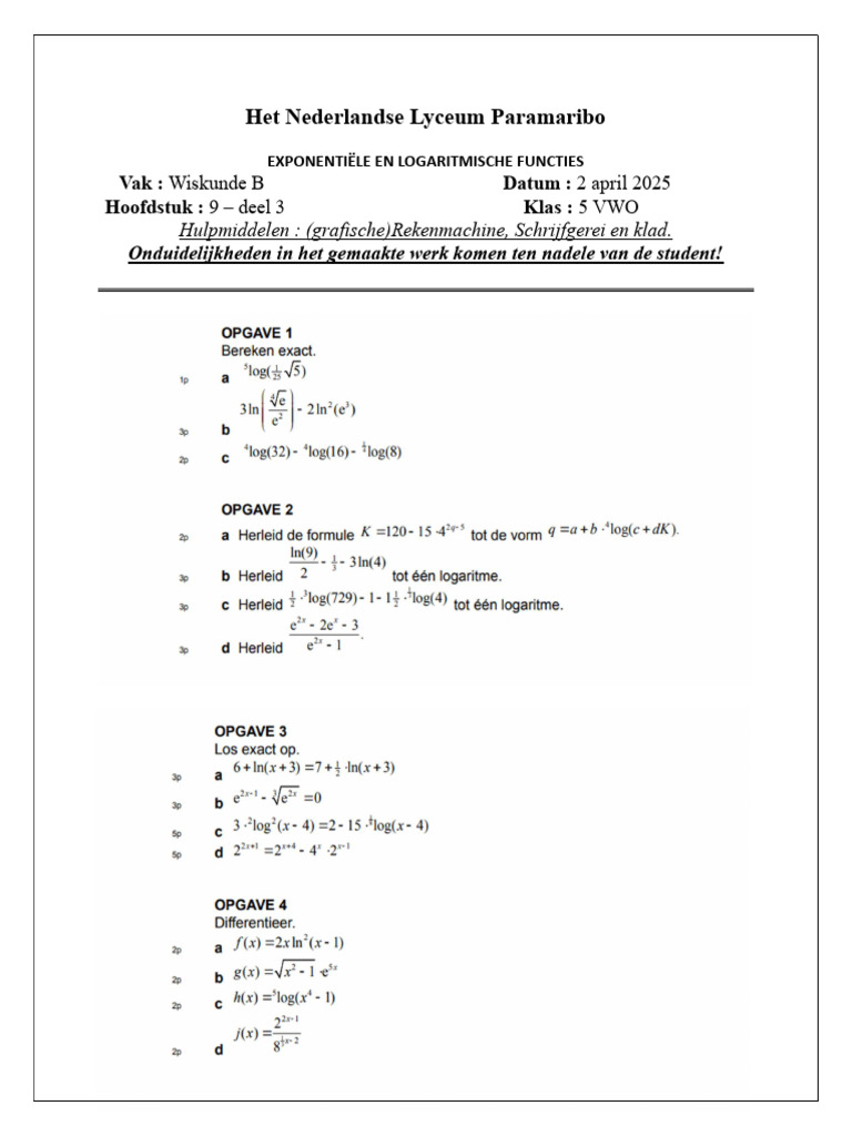 WISKUNDE B | PDF