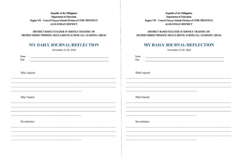 Daily Journal or Reflection | PDF