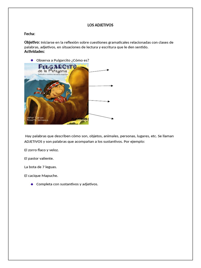 Clase Adjetivos | PDF