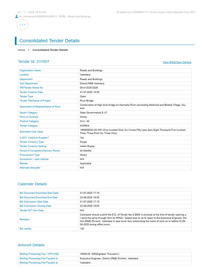 Moti Koral Tender Online | PDF