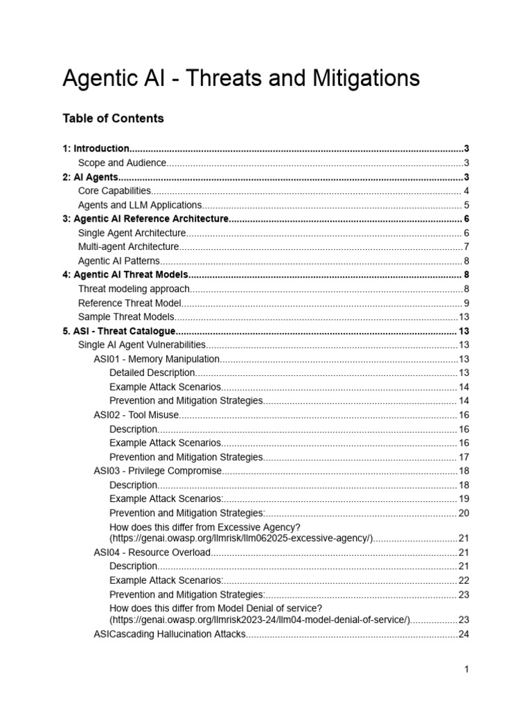 Agentic AI - Threats and Mitigations | PDF | Computer Security | Security