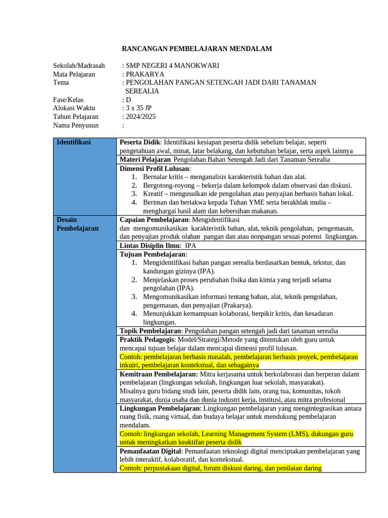Template Modul Ajar Deep Learning | PDF