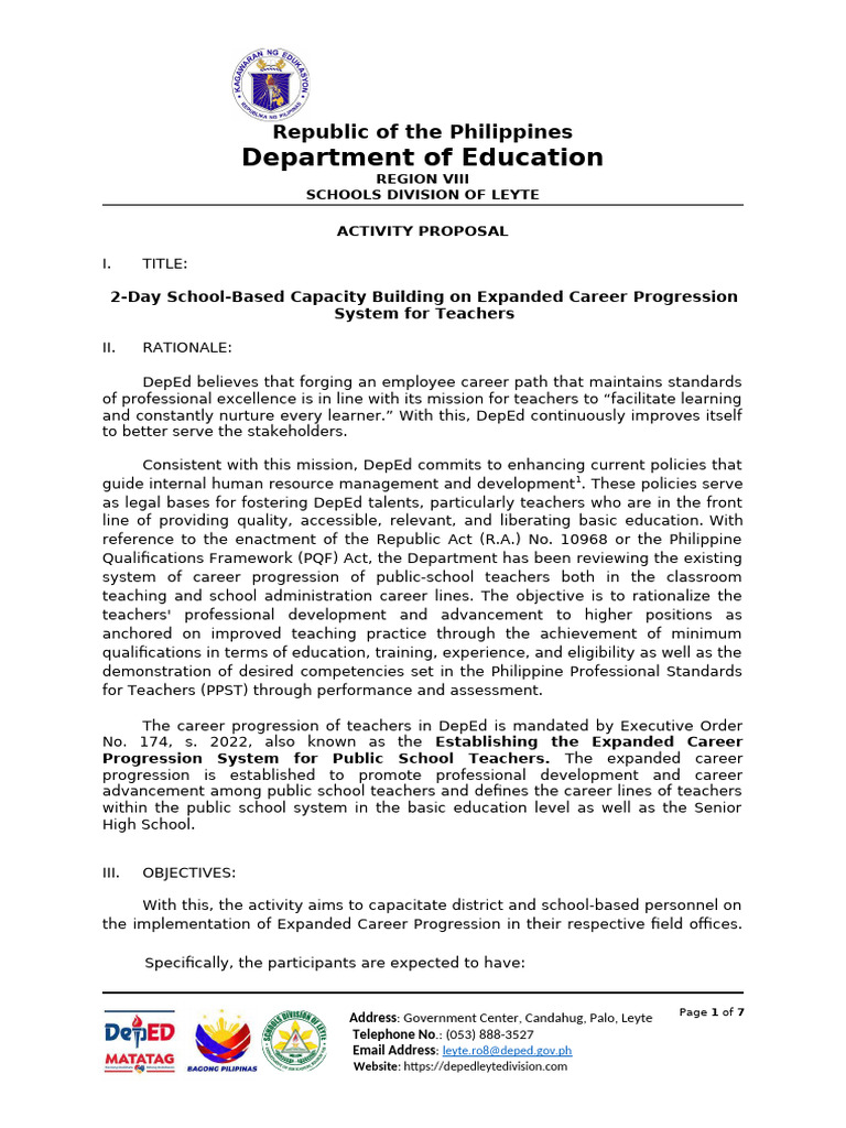 ECP Capacity Building for Teachers | PDF | Teachers | Cuisine