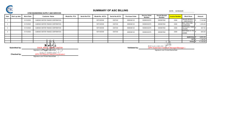 ASC Billing Summary and Details | PDF | Business Documents | Accounting