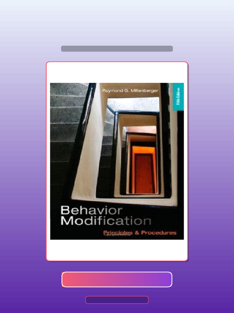 Behavior Modification Principles And Procedures 5th Edition