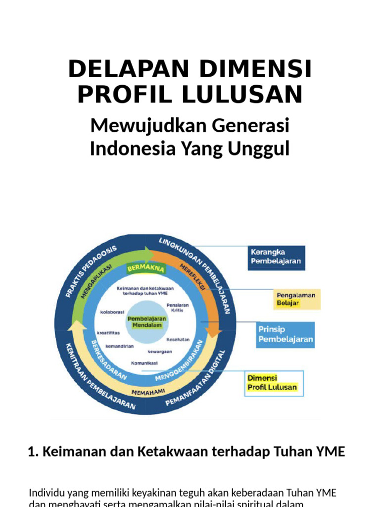 Delapan Dimensi Profil Lulusan Indonesia | PDF