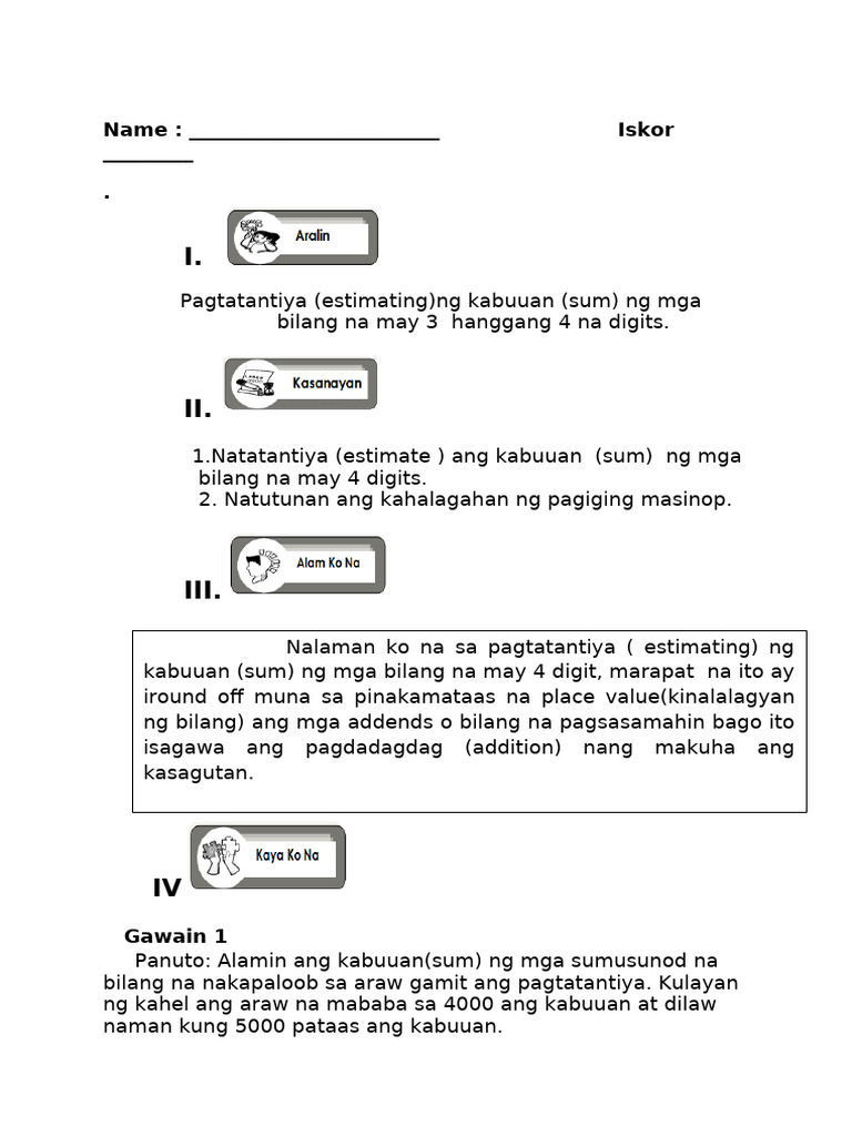 Quarter 1 Module 12 Activity Sheet 2 Revision | PDF