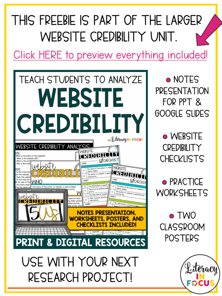 Website Credibility Checklist Freebie | PDF