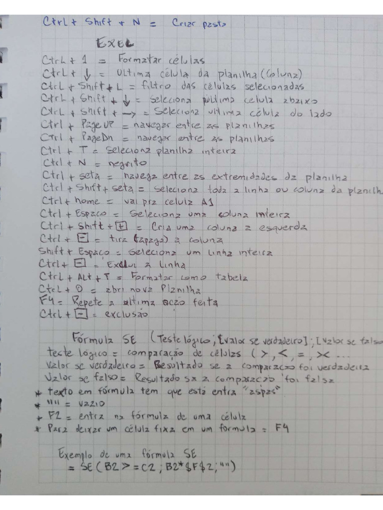 Atalhos Exel | PDF