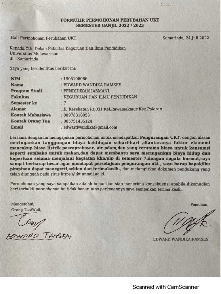 Form Permohonan | PDF