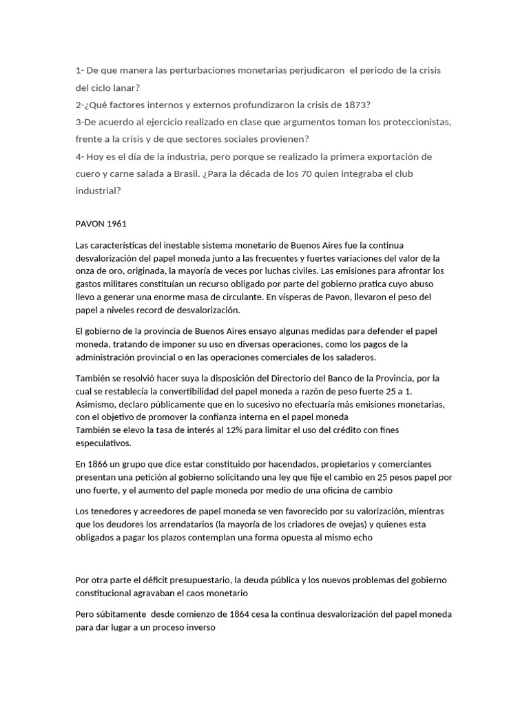 TP Historia | PDF | Moneda | Proteccionismo