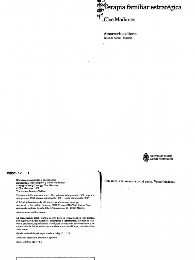 Cloe Madanes Terapia Familiar Estrategica | PDF