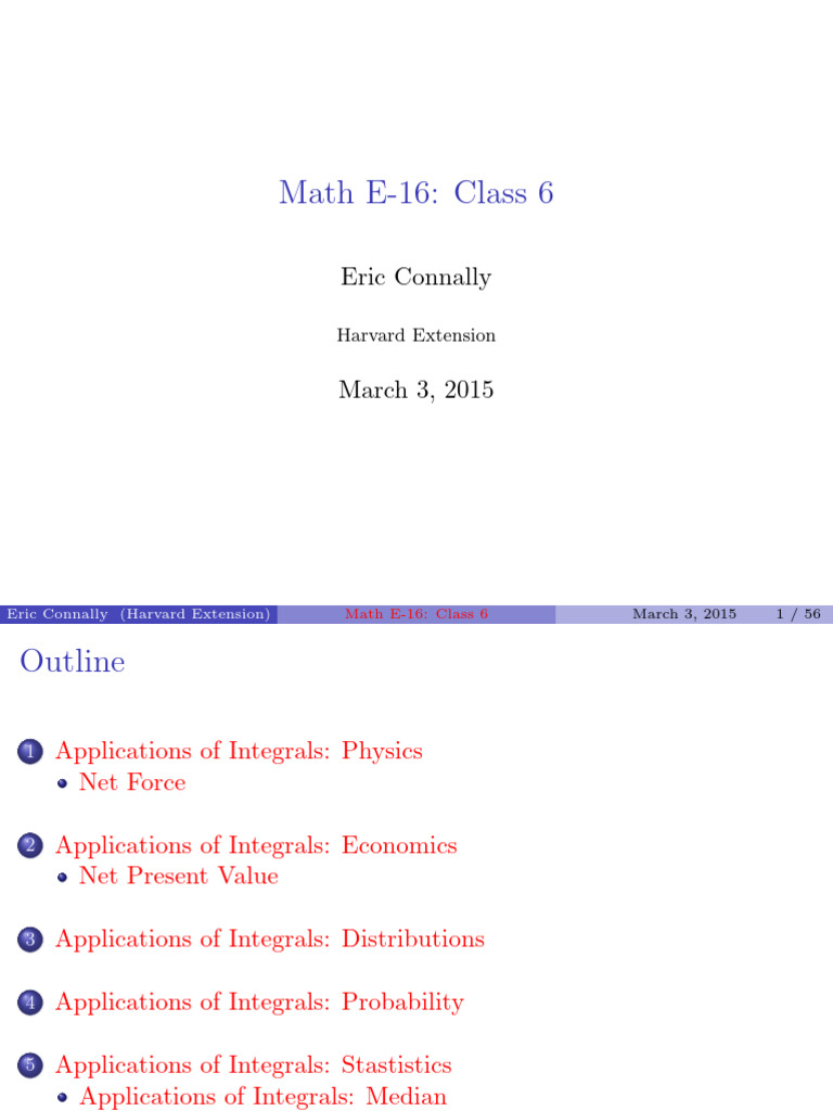 Harvard Math Extension E-16 Class 6 | PDF | Interest | Present Value