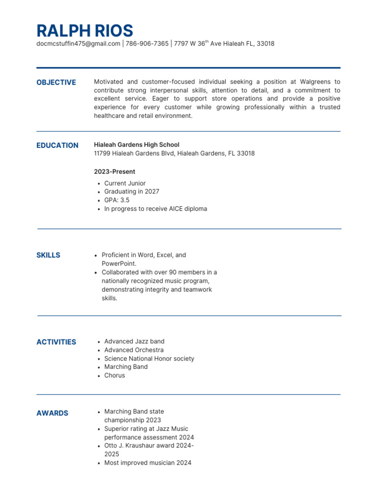 Ralph Rios Resume | PDF