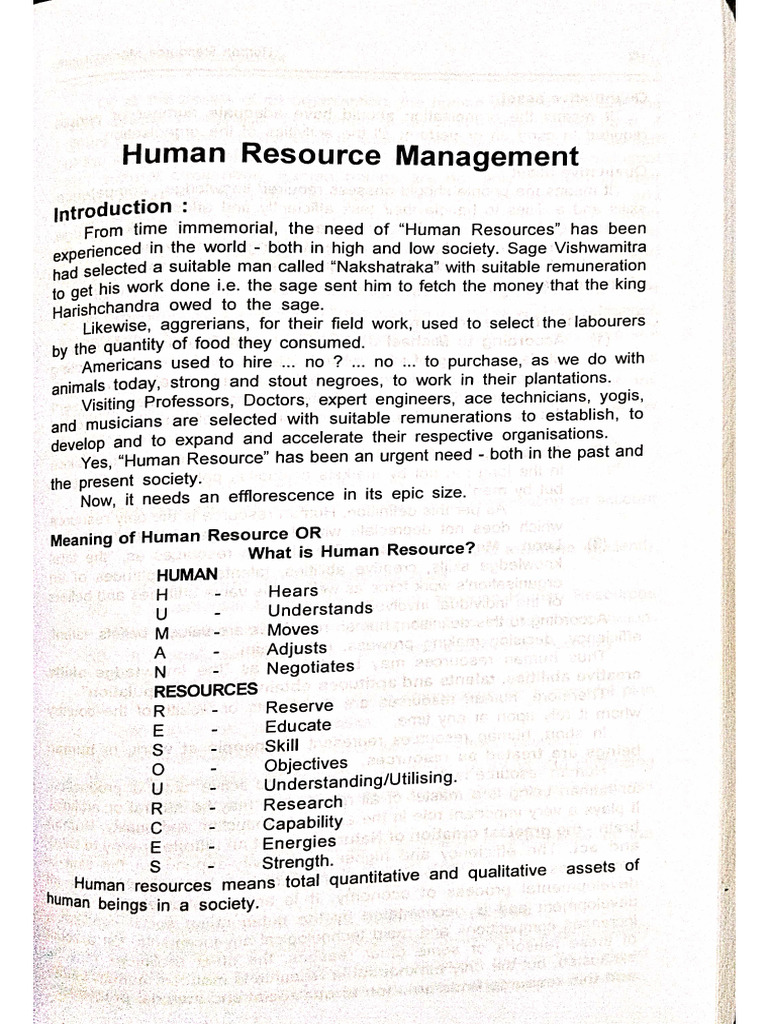 MMT Unit 3 Human Resources Management | PDF