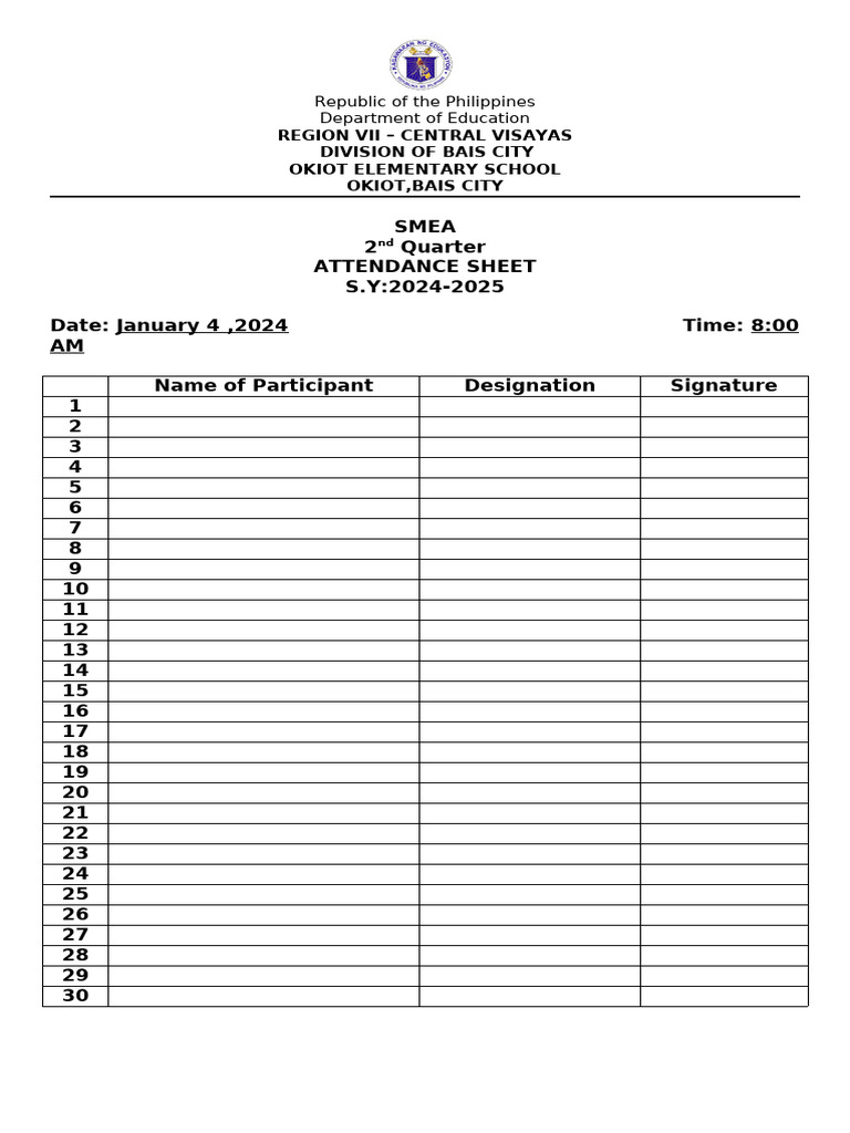 Attendance Sheet (1) | PDF