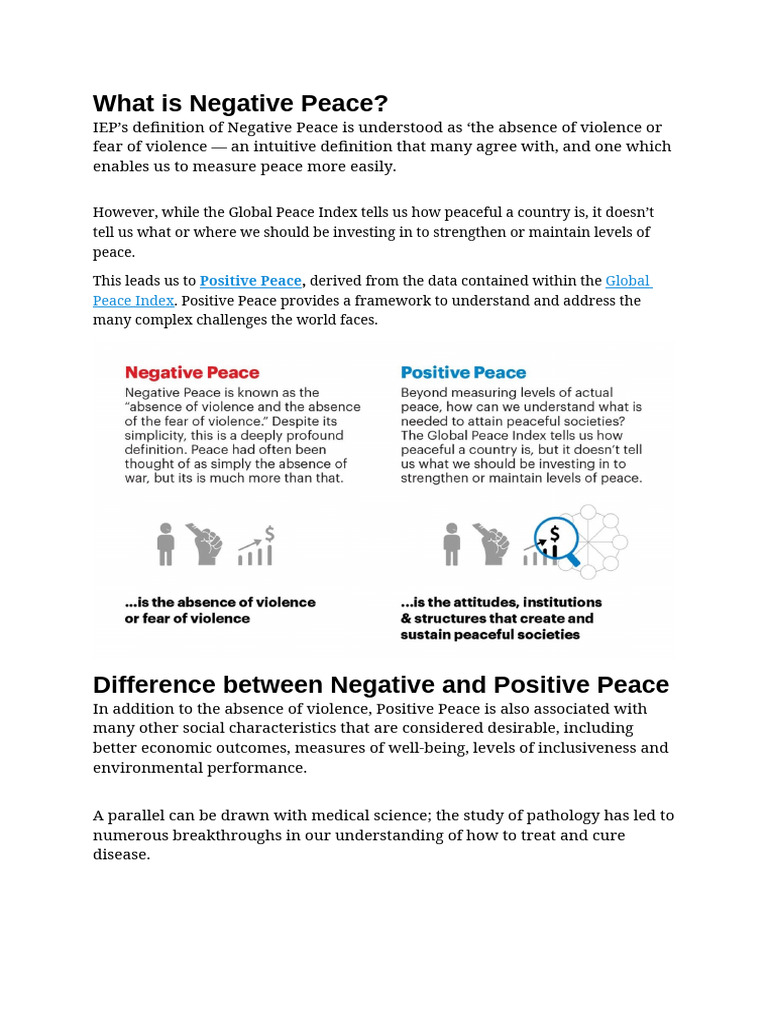 What is Negative Peace | PDF | Peace | Violence