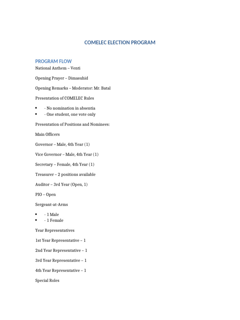 COMELEC Election Program Overview | PDF