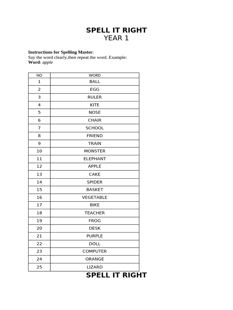 Spelling Practice for Grades 1-6 | PDF