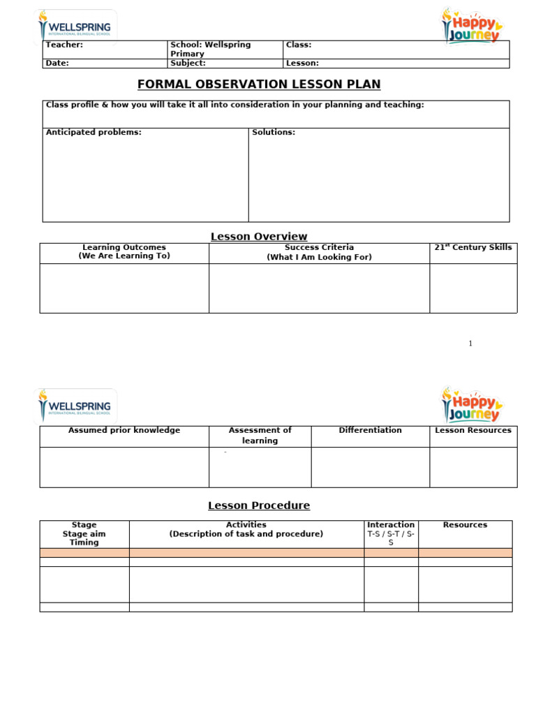 Formal Lesson Plan Template | PDF