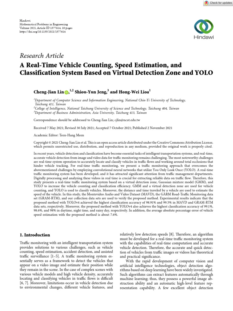 Real-Time Vehicle Detection and Classification | PDF | Deep Learning ...