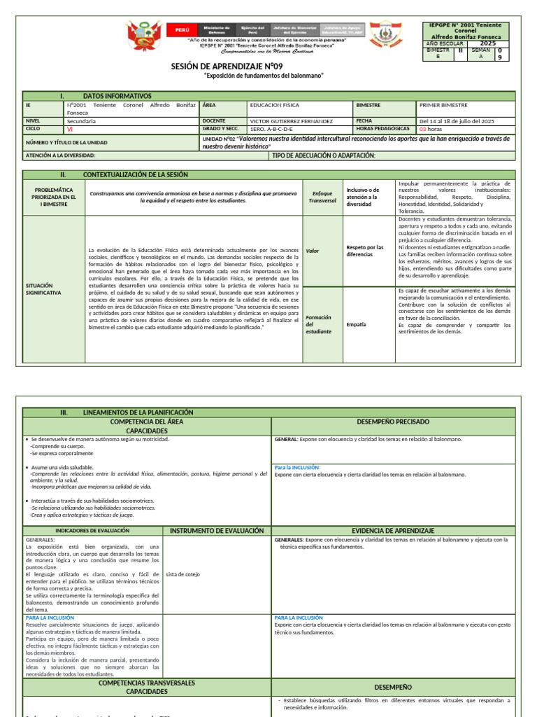 Sesion 9 Exposicion 1ero Secundaria II BIMESTRE | PDF | Aprendizaje ...
