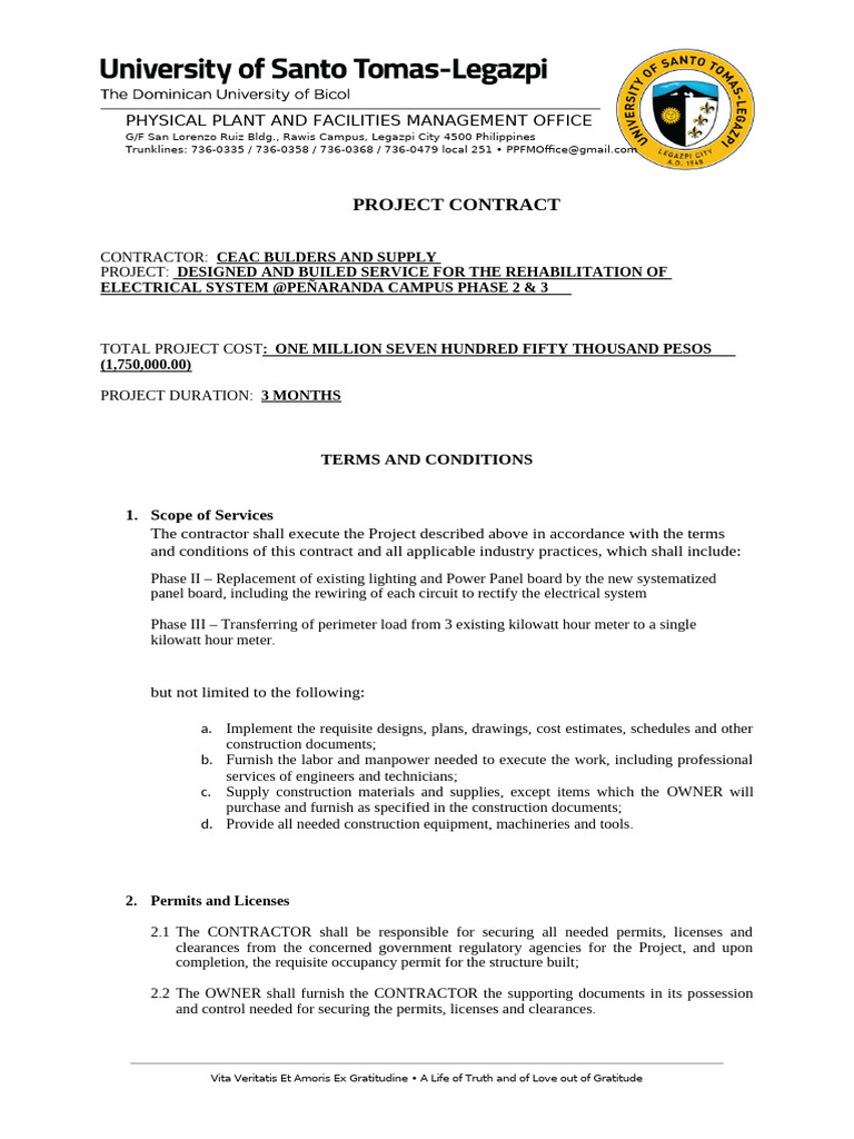 Rehabilitation of Penaranda Campus CEAC | PDF | Guarantee