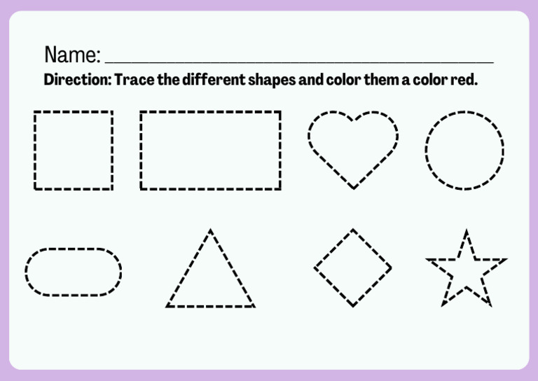 Simple Shapes Tracing Worksheet | PDF