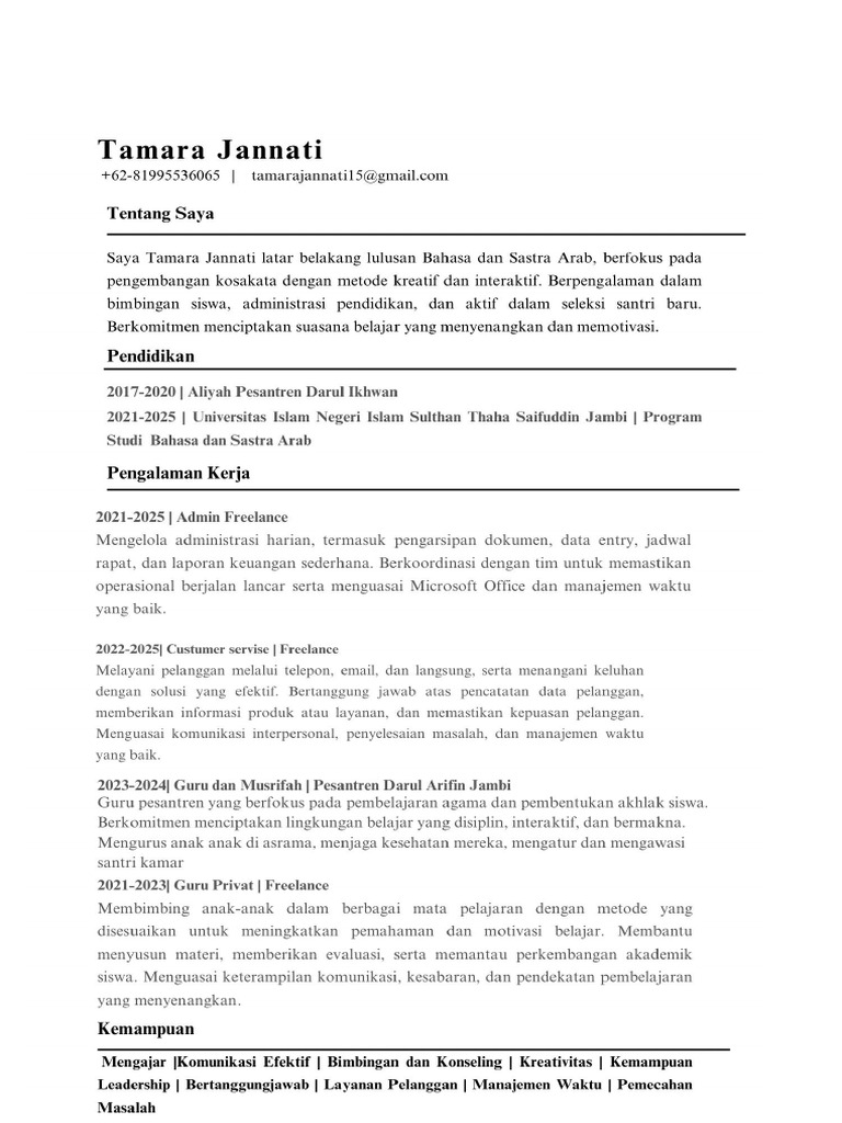 CV Tamara 2 | PDF