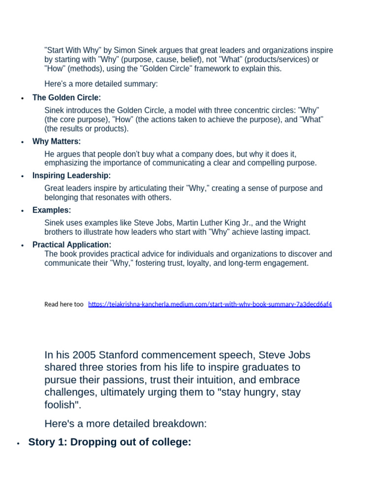 Start With Why Simon Sinek | PDF