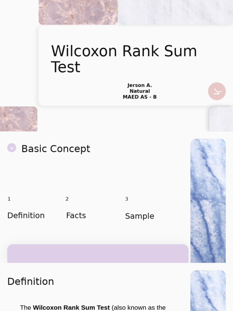 Wilcoxon Rank Sum Test | PDF | Mann–Whitney U Test | Statistical Analysis