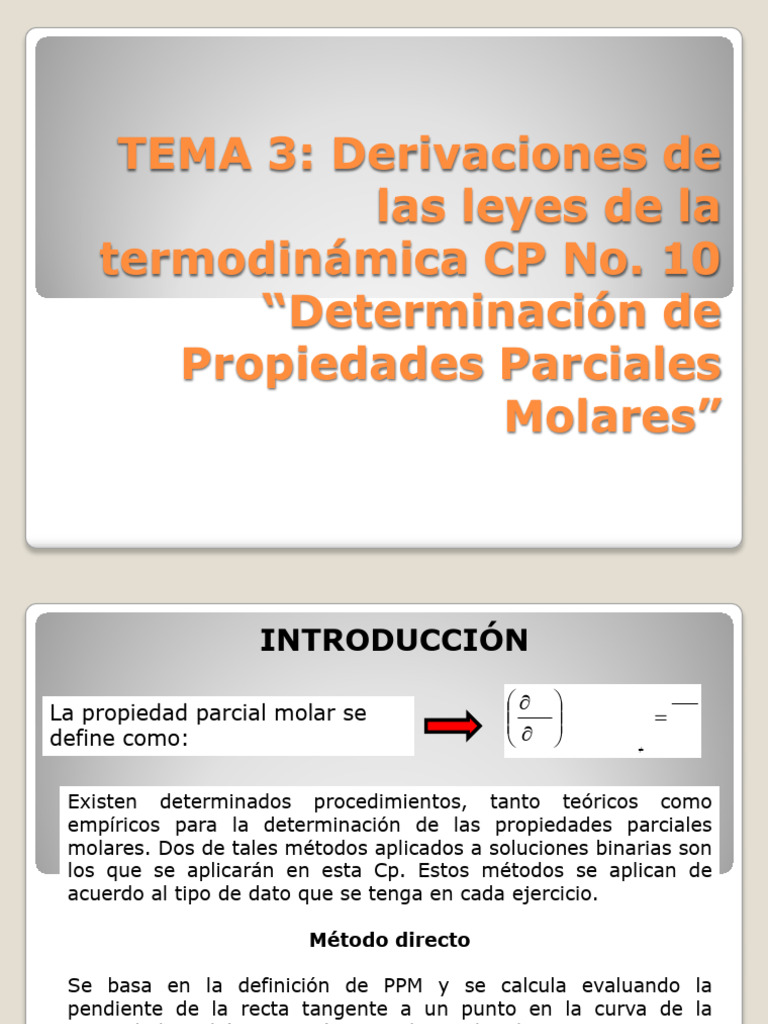 CP10 Propiedad Parcial Molar | PDF | Concentración | Mole (Unidad)