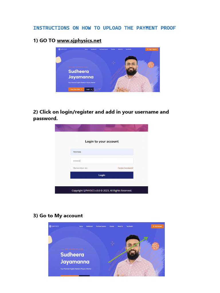 Instructions On How To Upload The Payment Proof | PDF