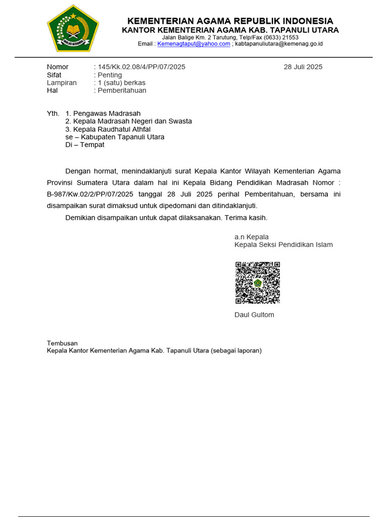 20250728151300pemberitahuan SE Kepdirjen Pendis Tentang Implementasi KBC | PDF