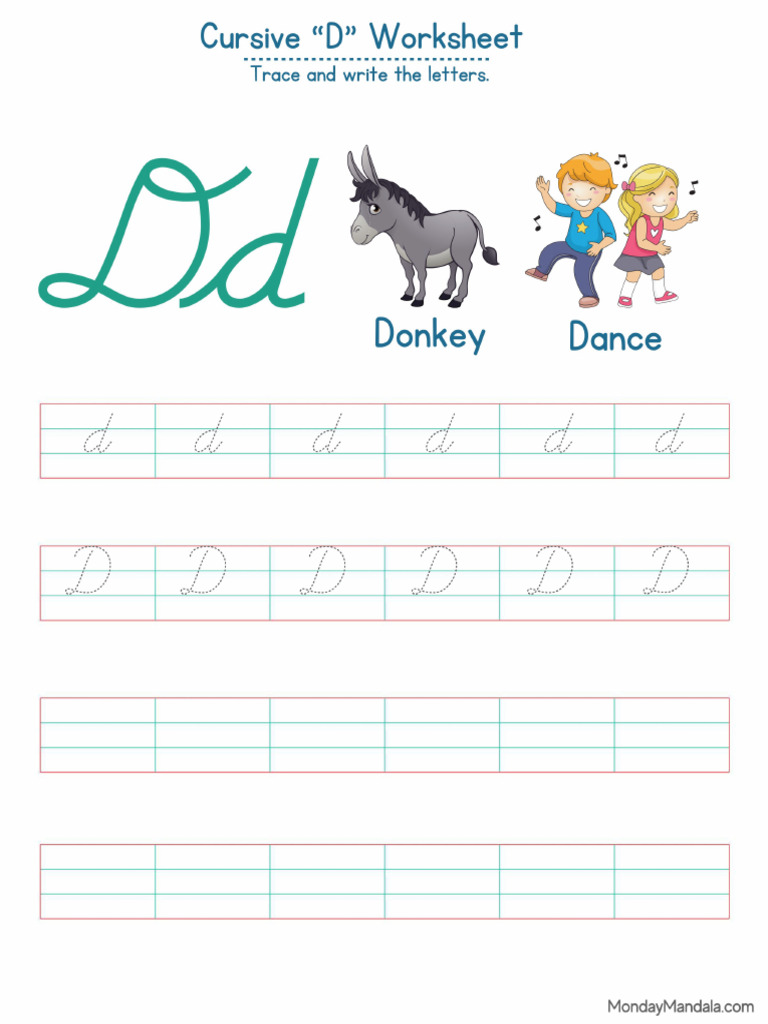 Cursive D Worksheet | PDF