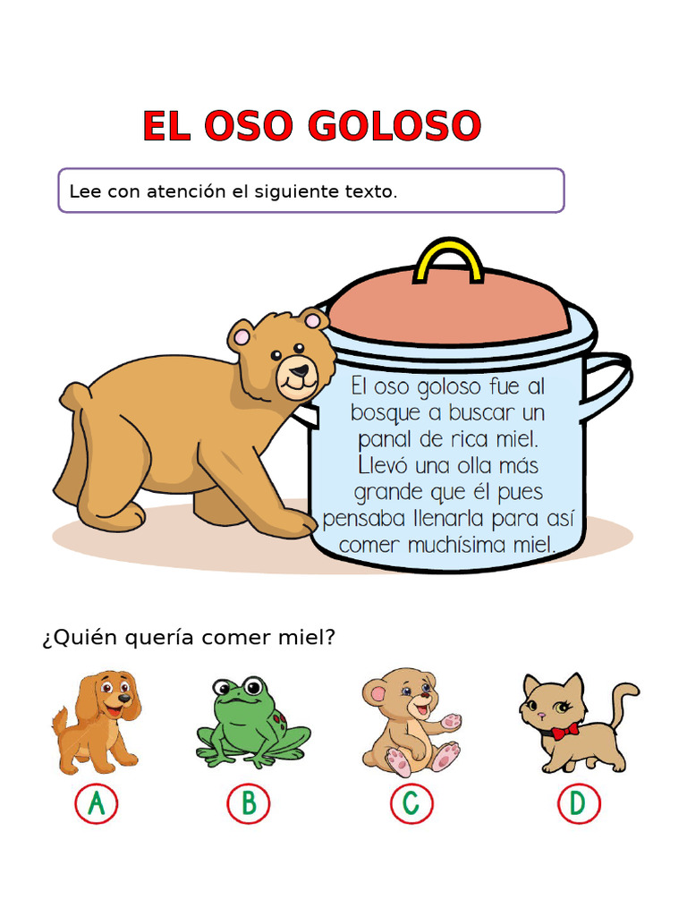 El Oso Goloso para Ninos de 5 Anos | PDF