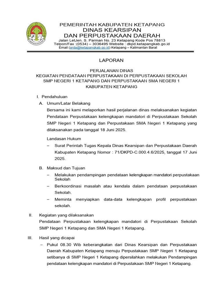 Laporan Pendataan SMP 1 DAN SMA 1 PK Dwi | PDF