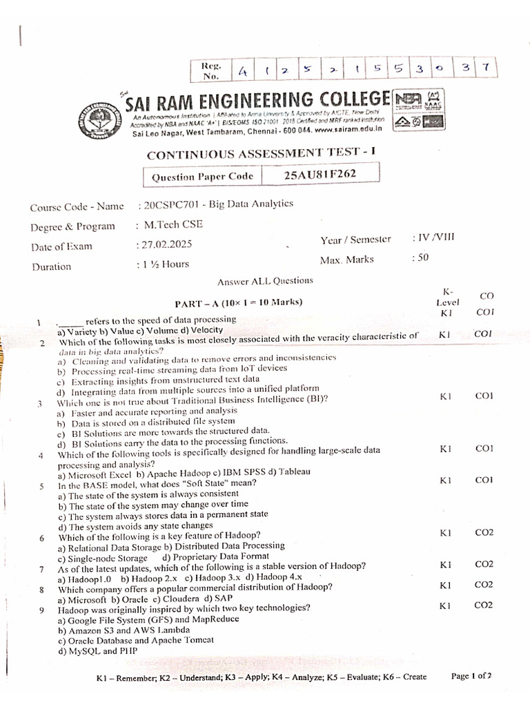 BDA Cat Qps 2025 | PDF